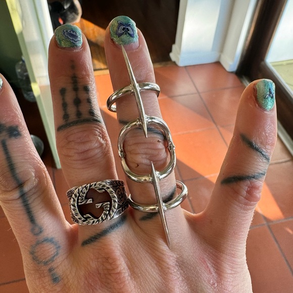 Jewelry | Super Cool Unique Silver Double Jointed Silver Ring | Poshmark